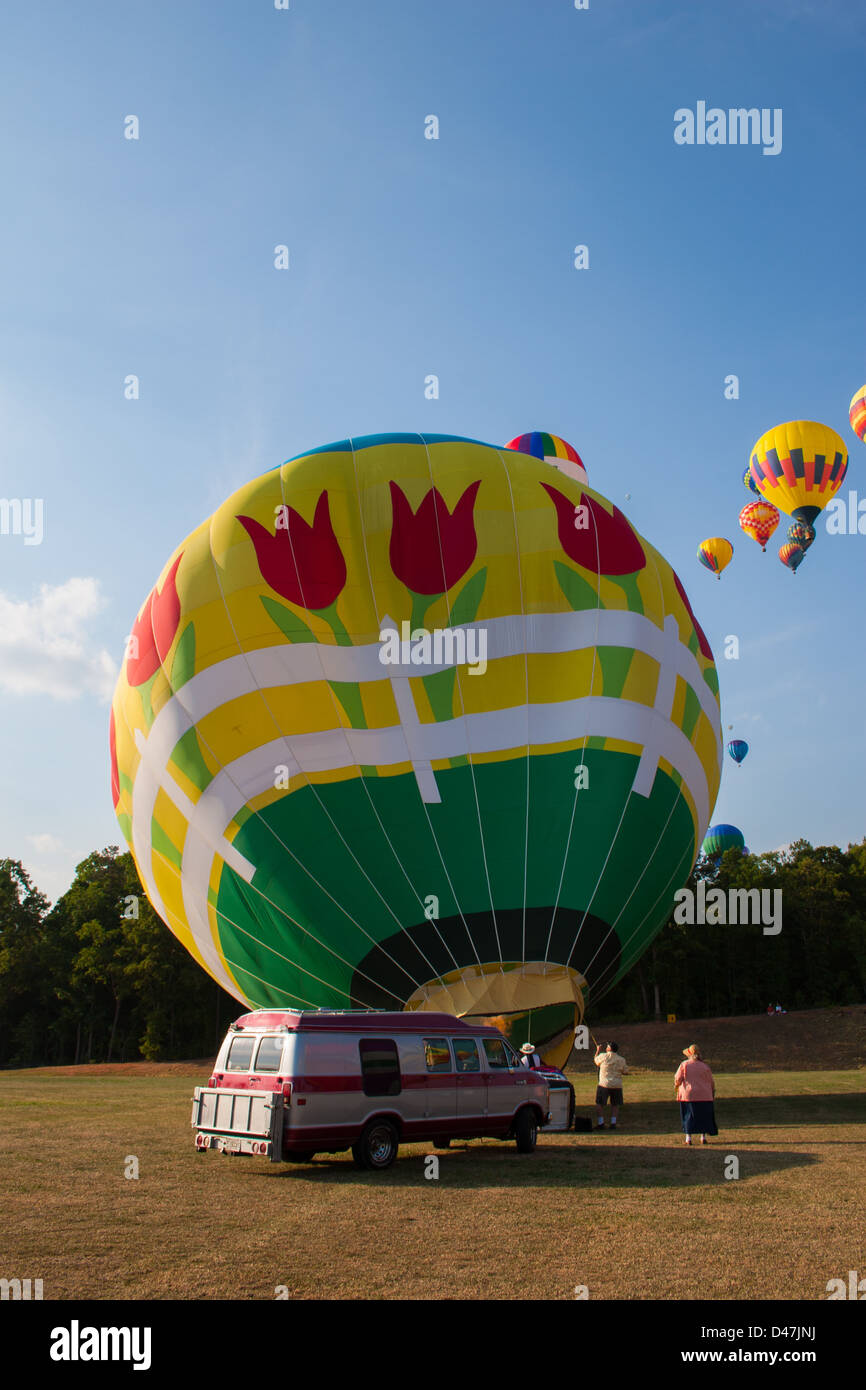 Hot Air Balloon Getting Ready Stock Photo - Alamy