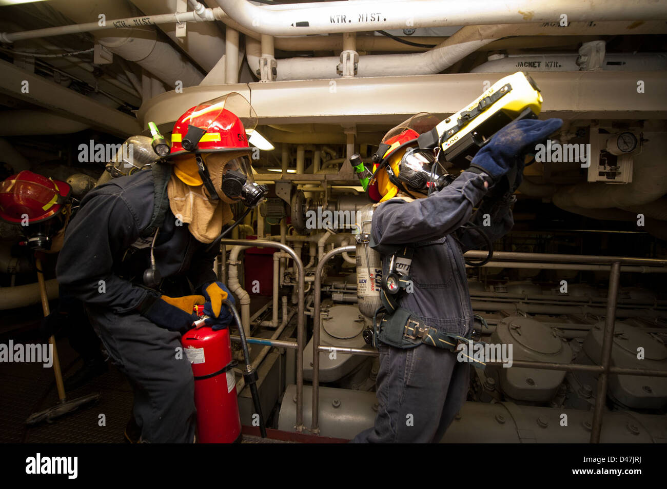 Shipboard firefighting skills of the crew hi-res stock photography and ...