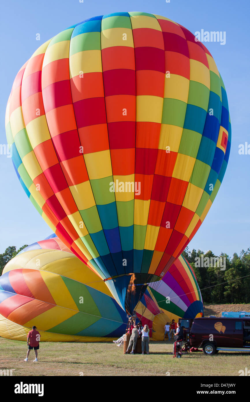 Hot Air Balloon Getting Ready Stock Photo - Alamy