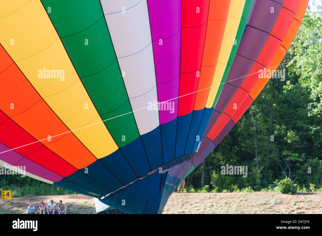 Hot Air Balloon Getting Ready Stock Photo - Alamy