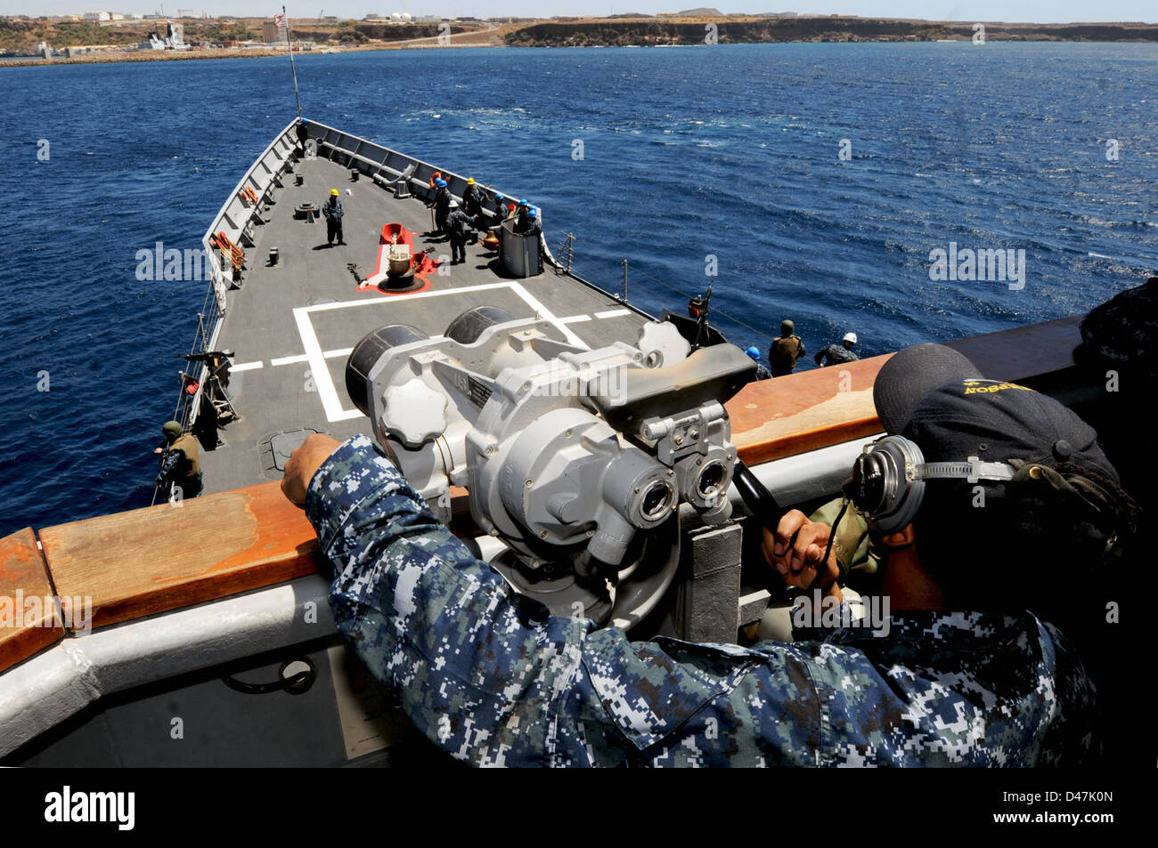 USS Simpson arrives in Praia Stock Photo - Alamy
