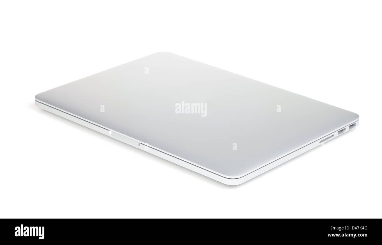 Closed laptop. Isolated on white background Stock Photo - Alamy