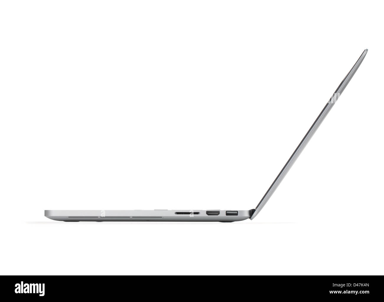 Laptop. Side view. Isolated on white background Stock Photo - Alamy