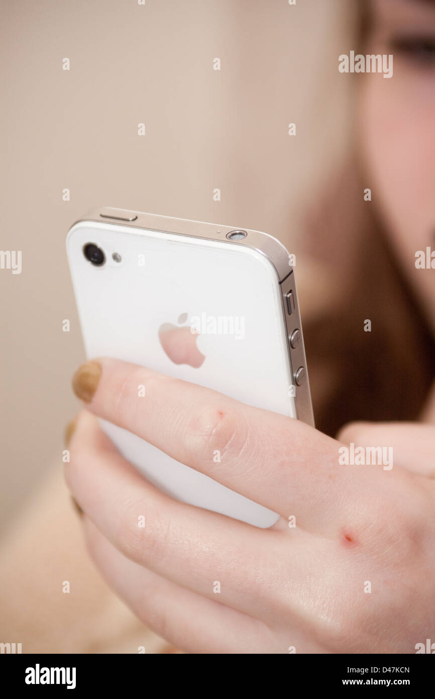 Hand holding apple iphone smartphone hi-res stock photography and ...