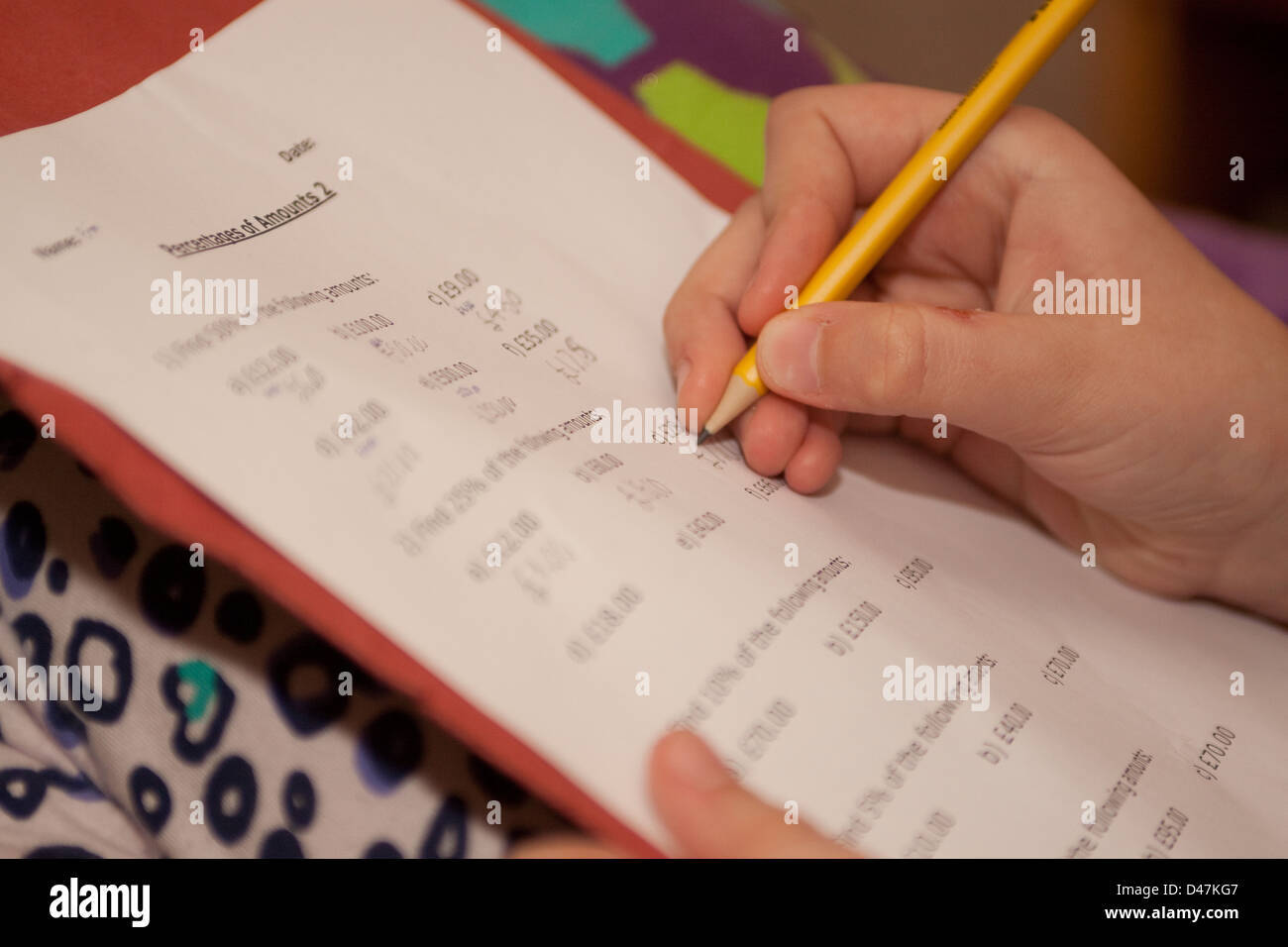 Doing maths homework hi-res stock photography and images - Alamy