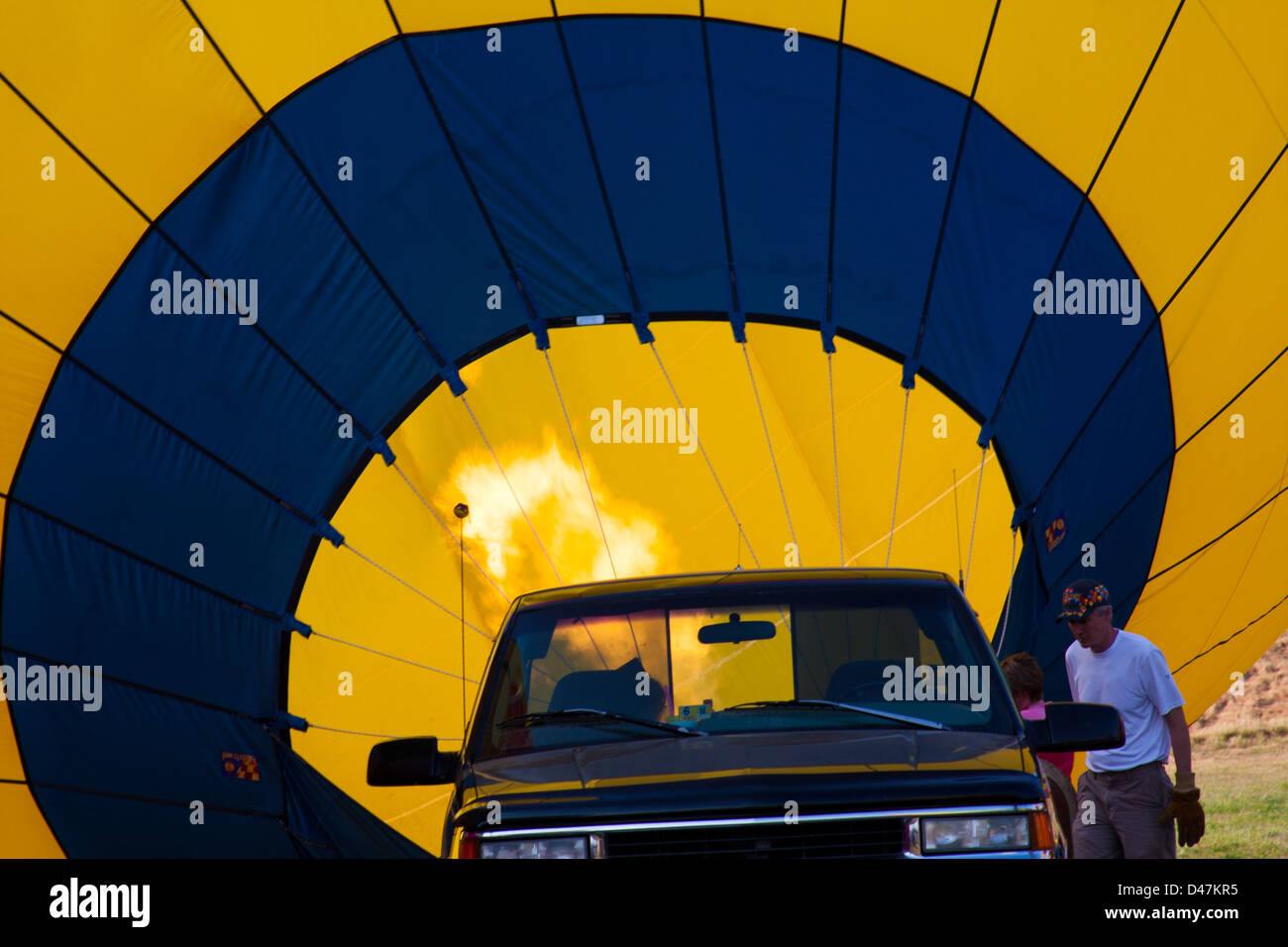 Hot Air Balloon Getting Ready Stock Photo - Alamy