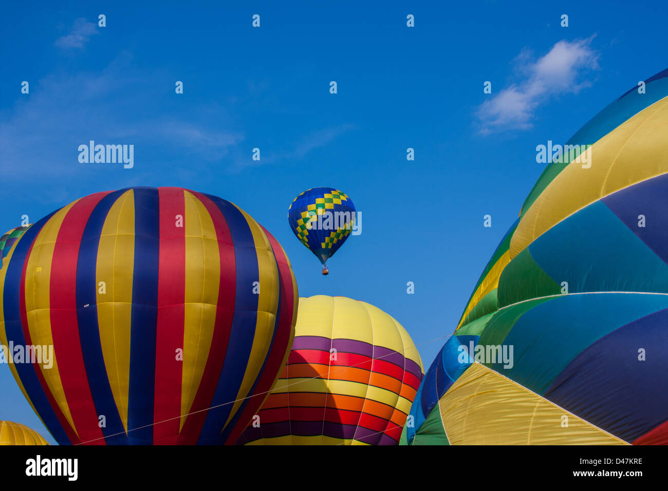 Hot Air Balloons Getting Ready Stock Photo - Alamy