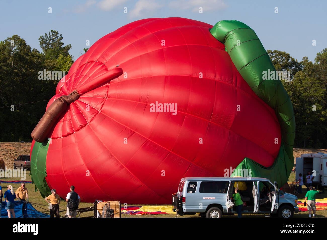 Hot Air Balloon Getting Ready Stock Photo - Alamy
