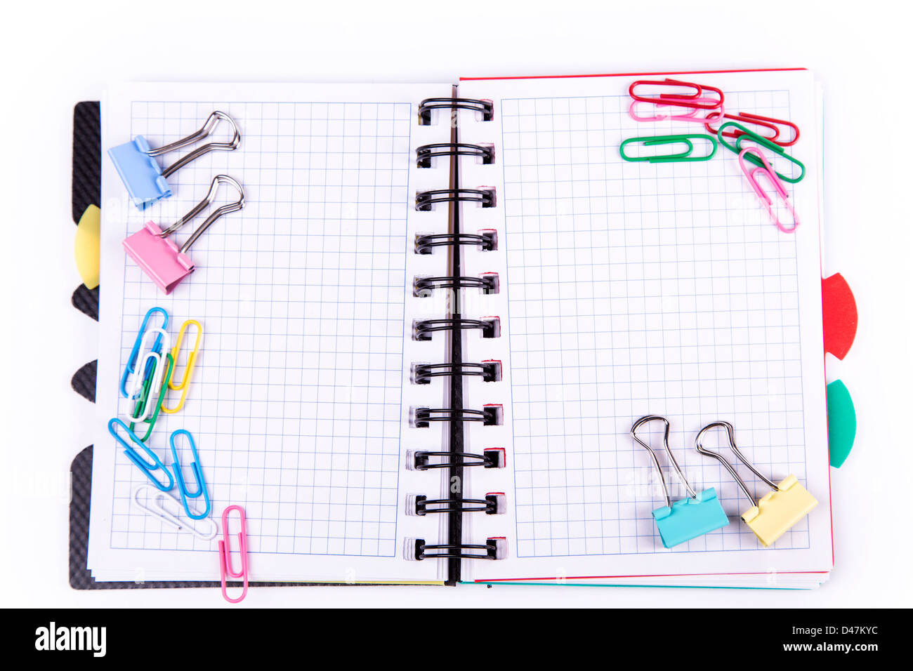 Office notebook isolated on white. Back to school concept. Post it note ...
