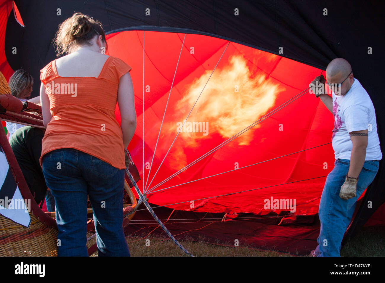 Hot Air Balloon Getting Ready Stock Photo - Alamy