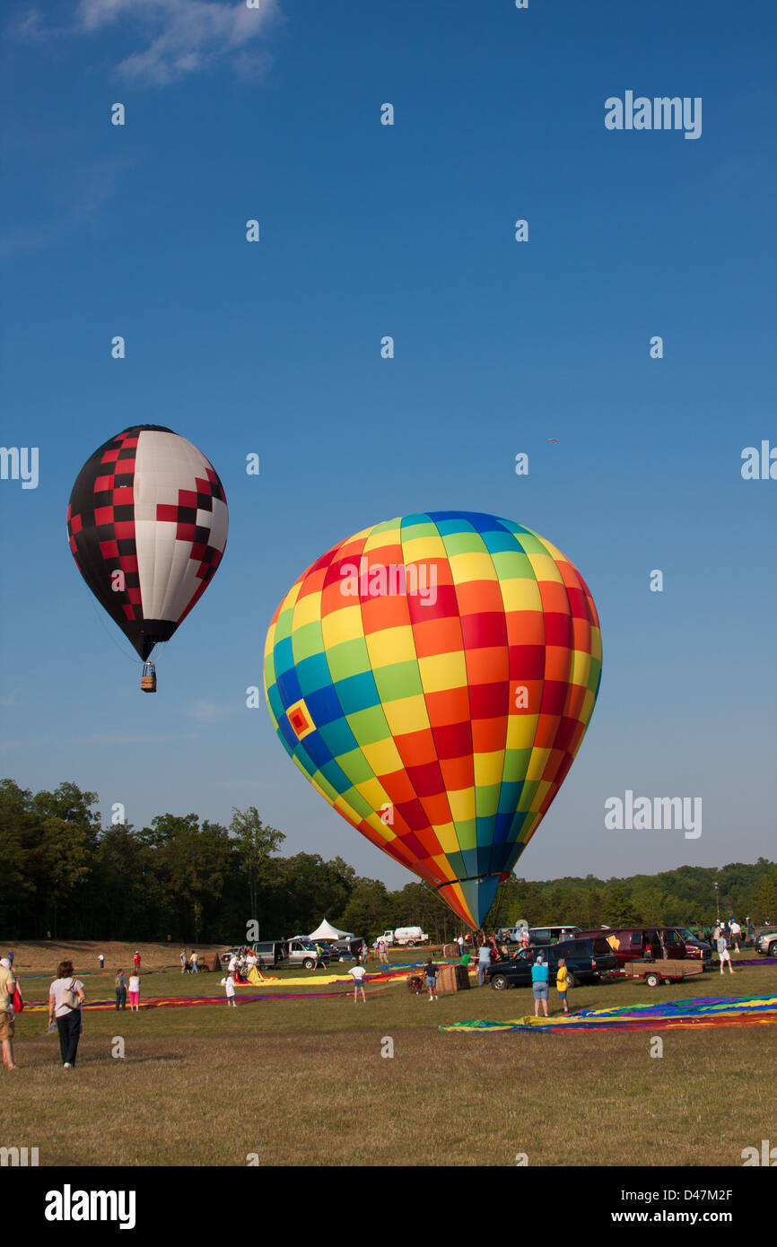 Hot Air Balloon Getting Ready Stock Photo - Alamy