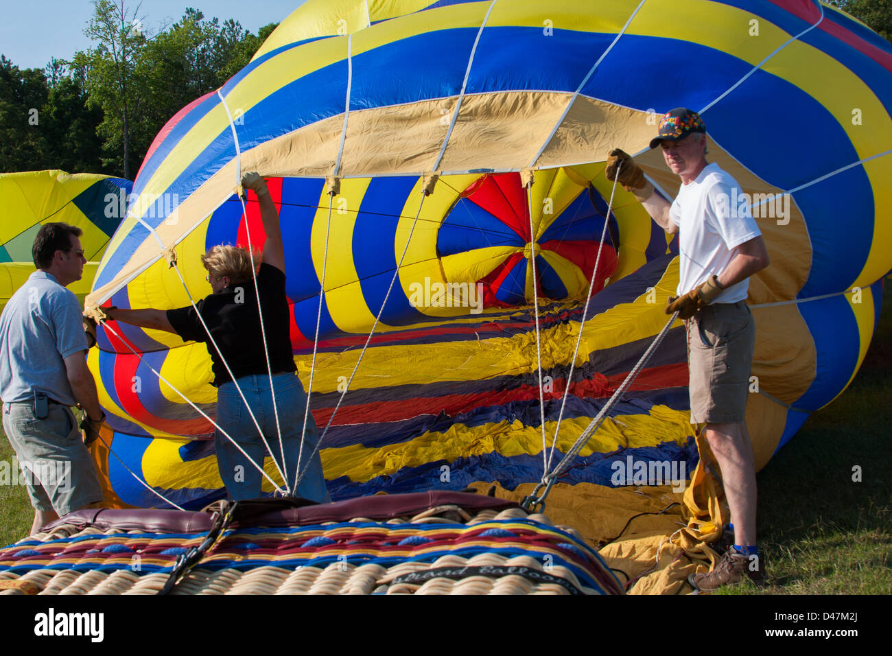Hot Air Balloon Getting Ready Stock Photo - Alamy