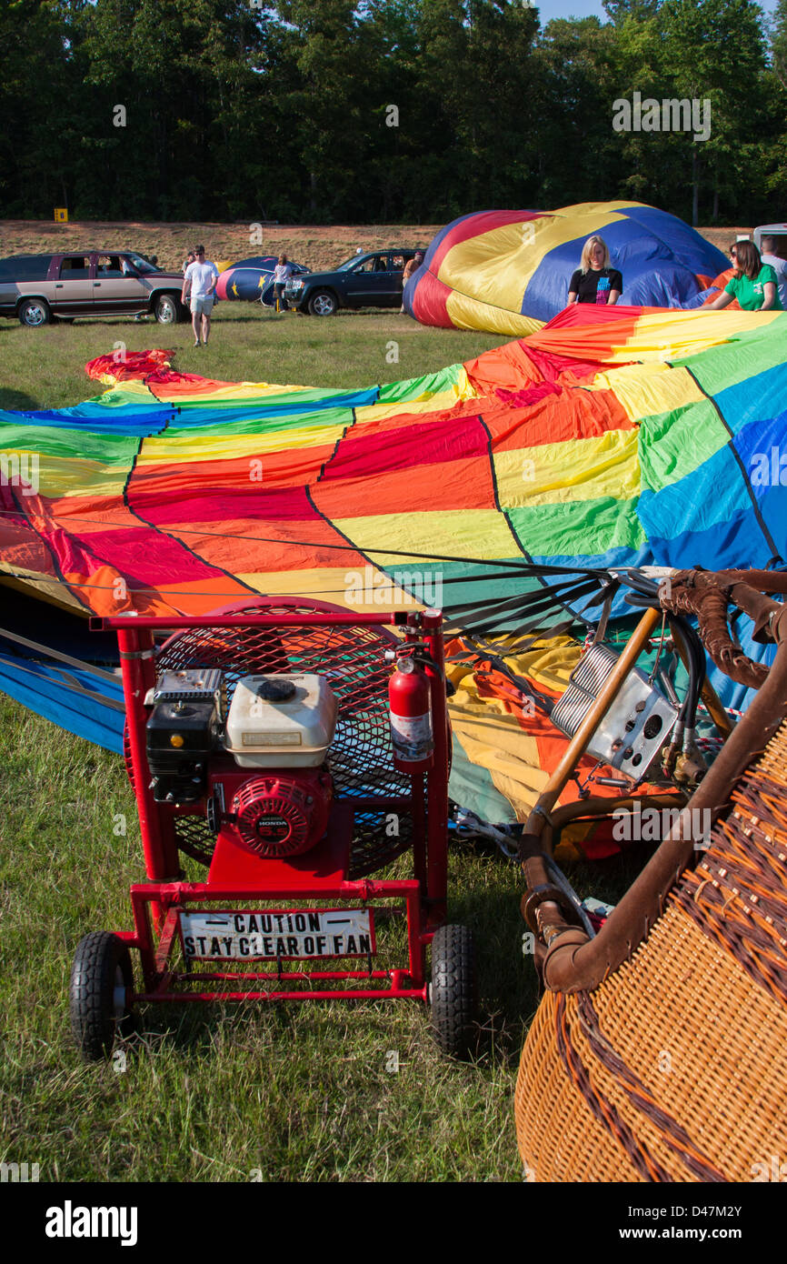 Hot Air Balloon Getting Ready Stock Photo - Alamy