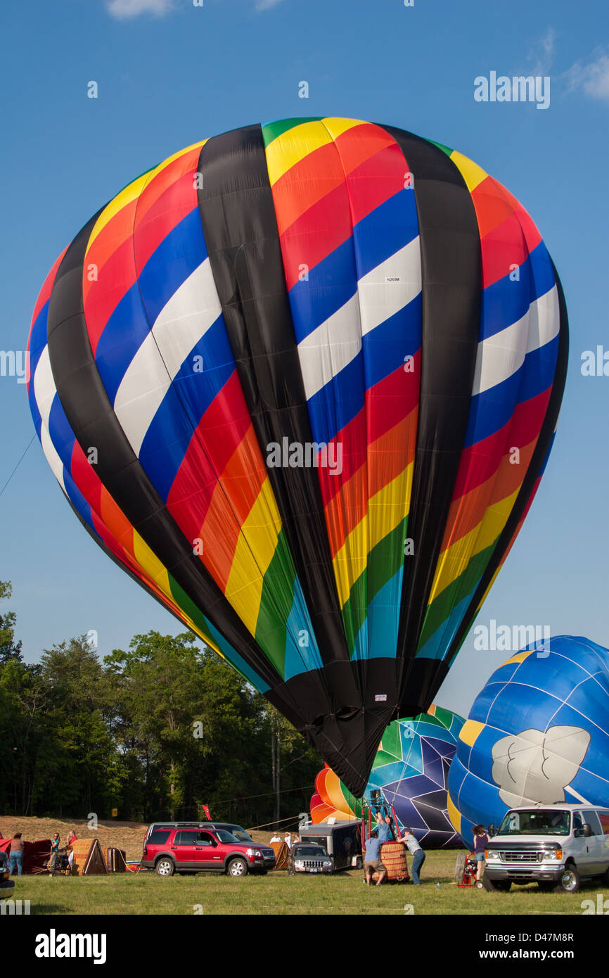 Hot Air Balloon Getting Ready Stock Photo - Alamy