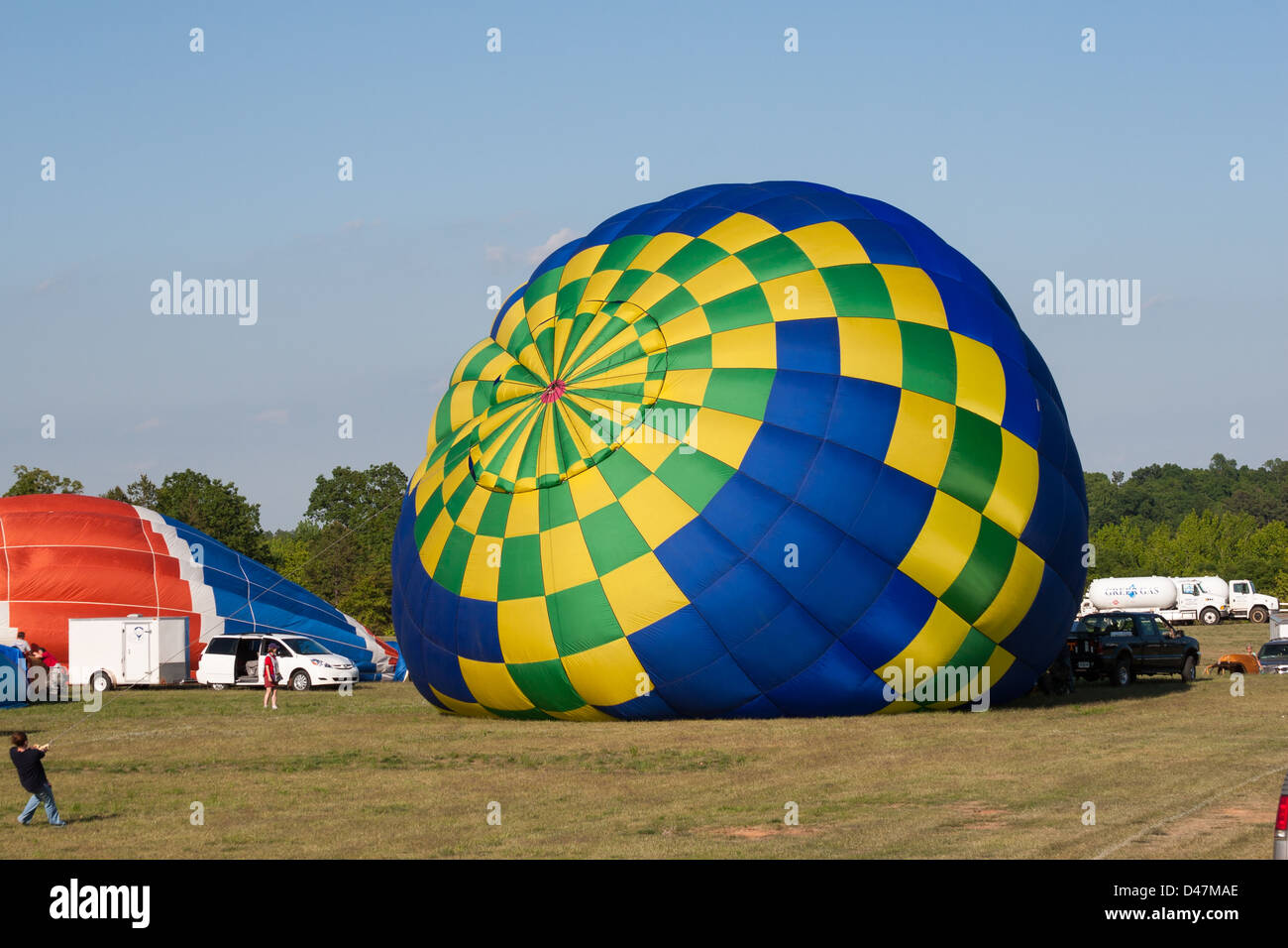 Hot Air Balloon Getting Ready Stock Photo - Alamy