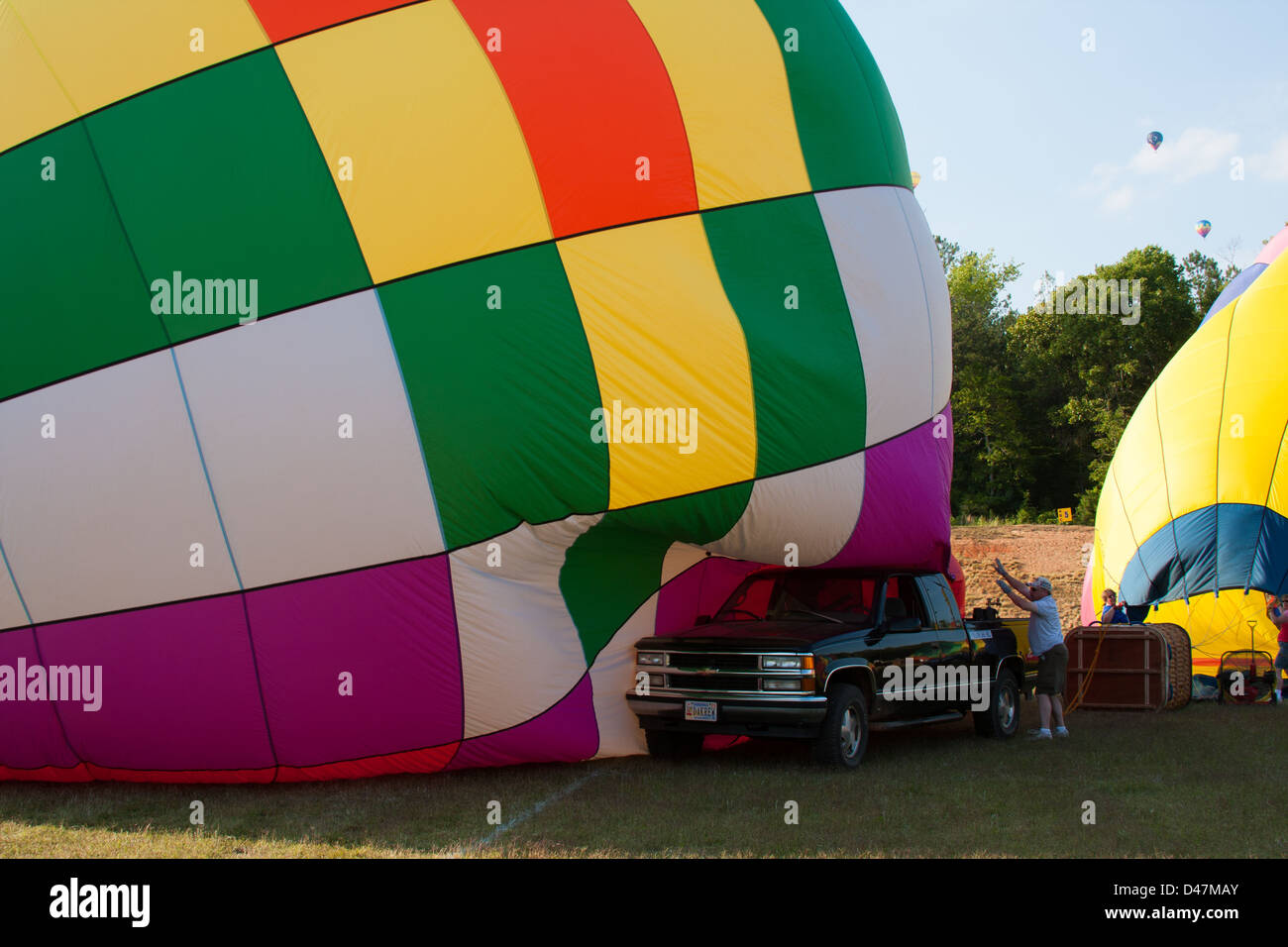 Hot Air Balloon Getting Ready Stock Photo - Alamy
