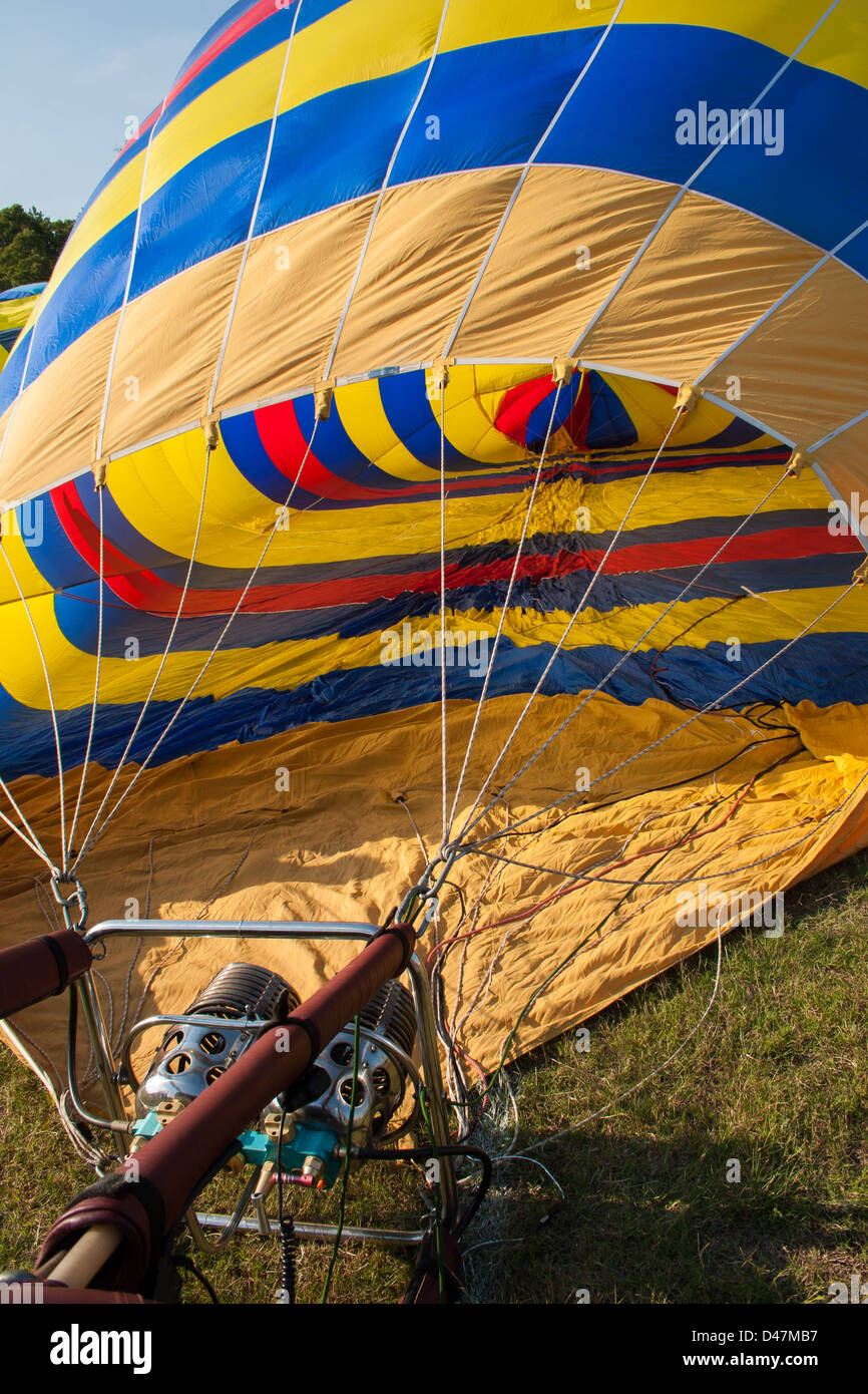 Hot Air Balloon Getting Ready Stock Photo - Alamy