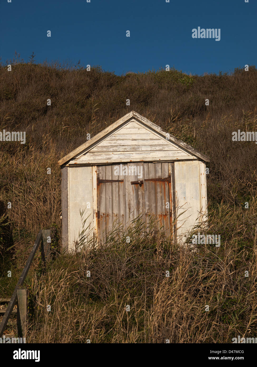 Weathered beach hut Barton on Sea Hampshire England UK Stock Photo - Alamy
