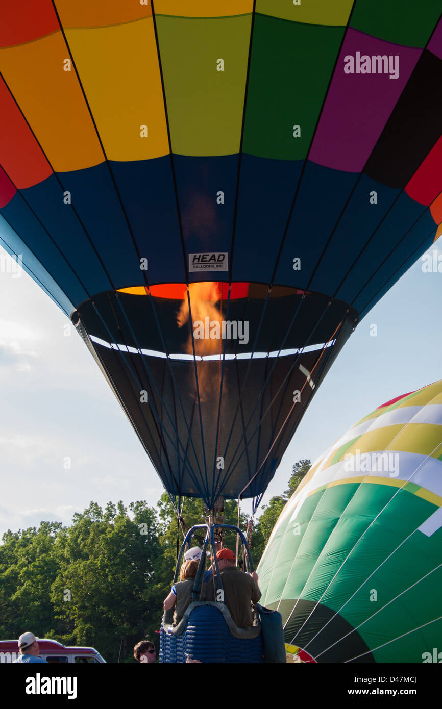 Hot Air Balloon Getting Ready Stock Photo - Alamy