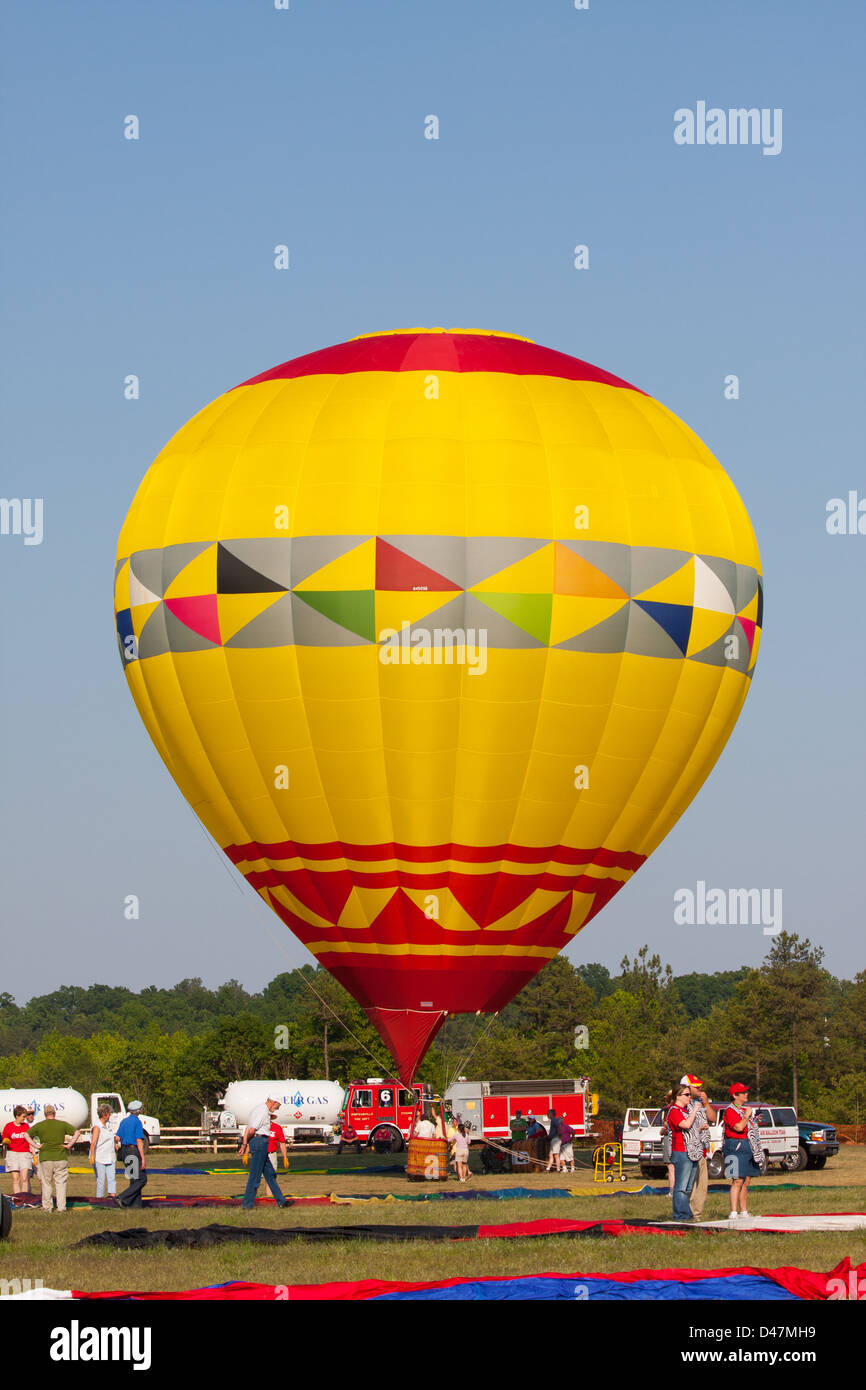 Hot Air Balloon Getting Ready Stock Photo - Alamy