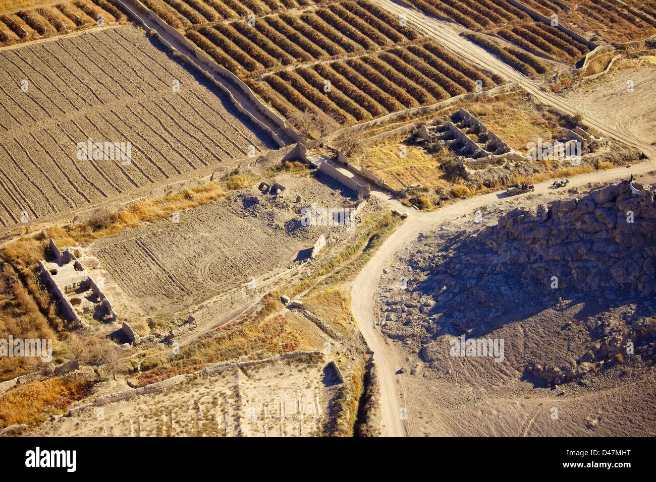 Kandahar, Afghanistan - December 3, 2010: An Aerial view of the remains ...