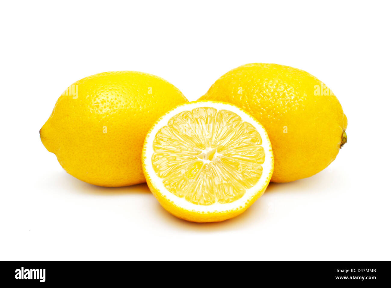 Three lemons isolated on white Stock Photo - Alamy