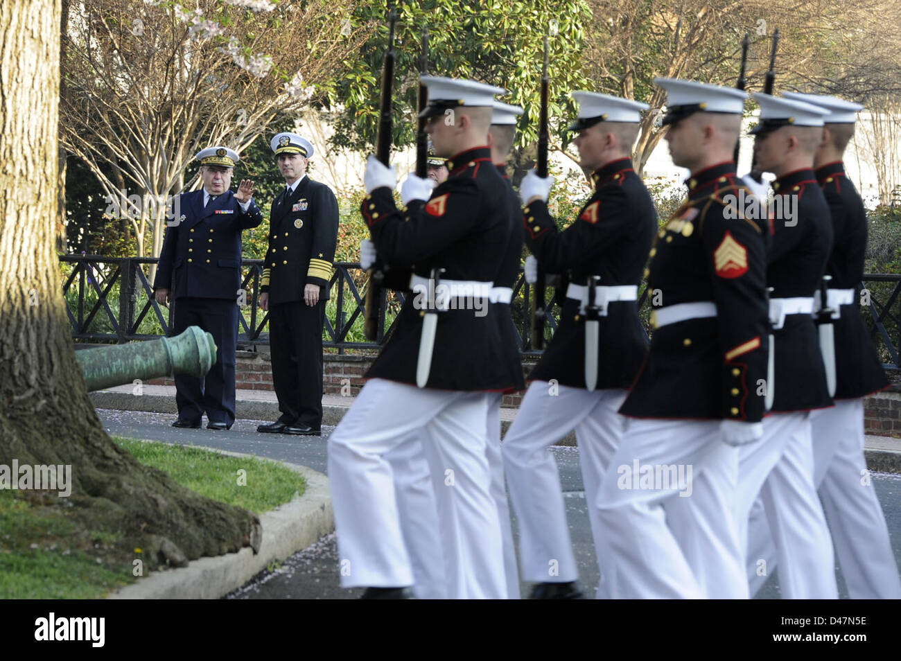 Adm. Bernard Rogel, French Chief of Naval Staff, discusses a Marine ...
