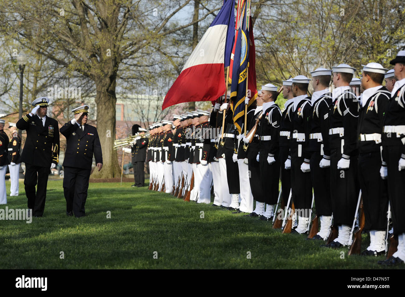 French Chief of Naval Staff Admiral Bernard Rogel participates in a ...