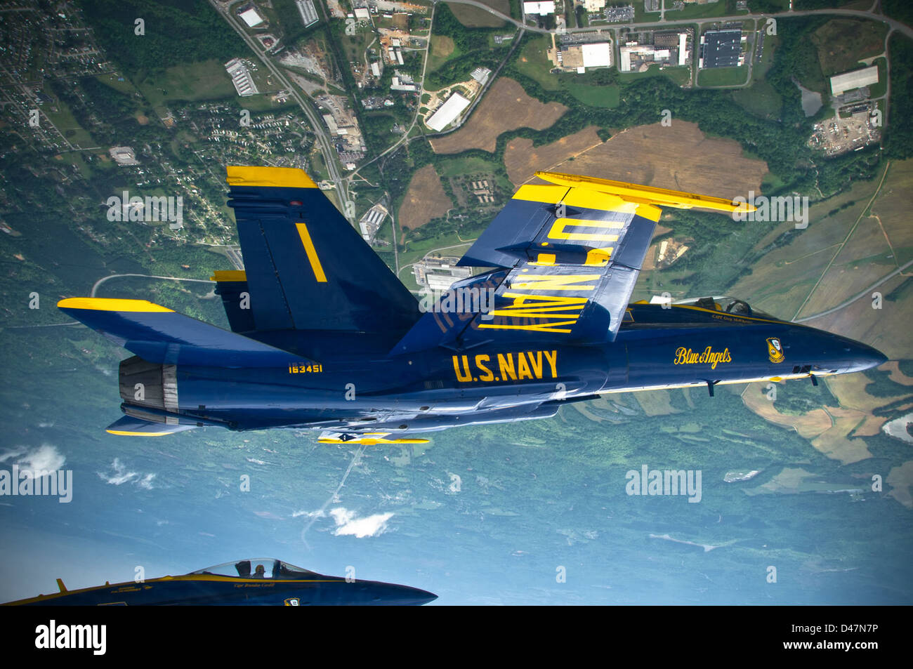 The U.S. Navy flight demonstration squadron commanding officer leads a ...