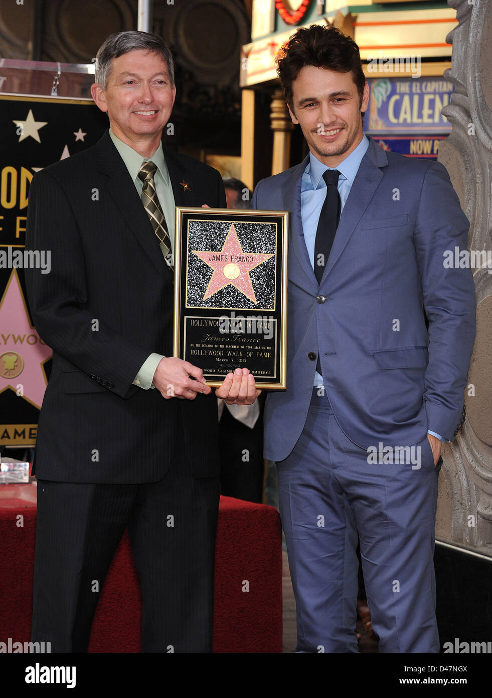 Hollywood, California, USA. 7th March 2013. James Franco & LeRon Gubler ...