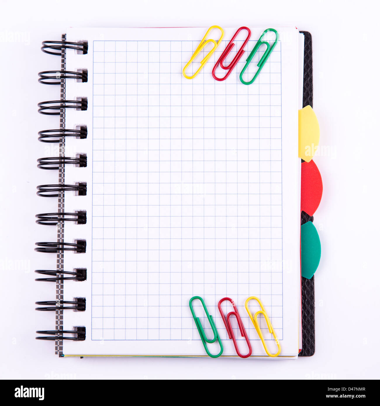 Office notebook isolated on white. Back to school concept. Post it note ...
