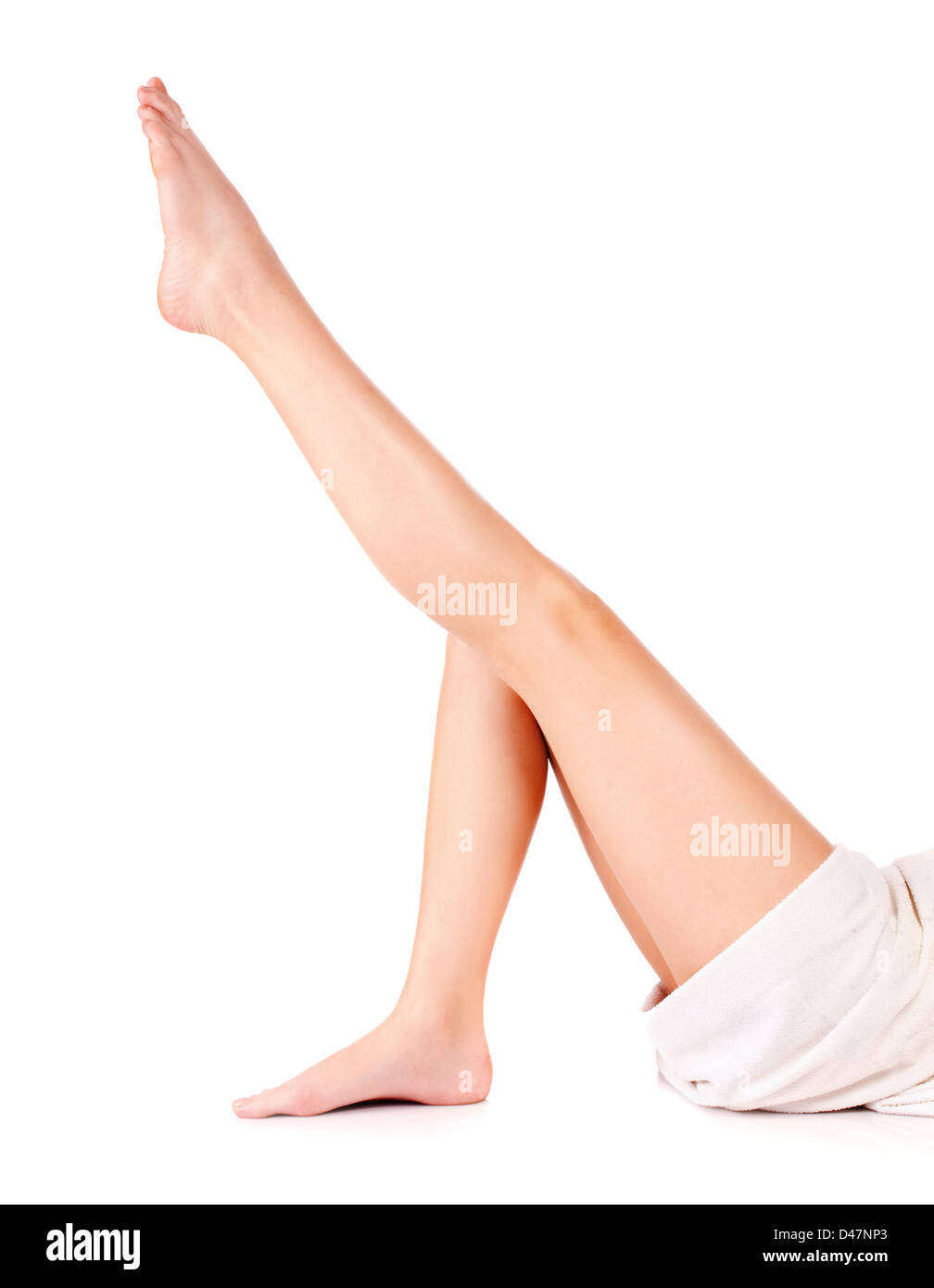 legs of young woman, isolate on white background. Health concept Stock ...