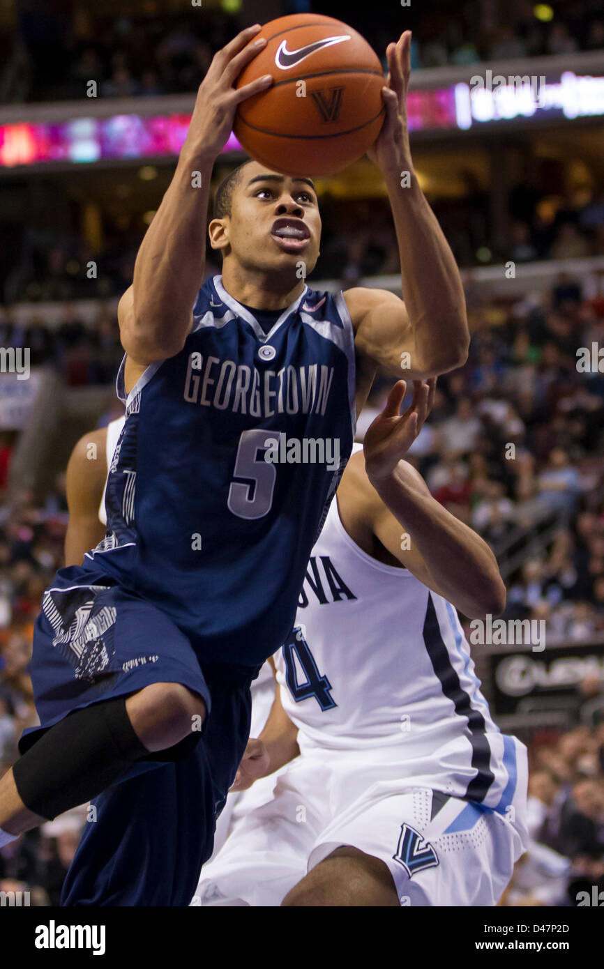 March 6, 2013: Georgetown Hoyas guard Markel Starks (5) goes up for the ...