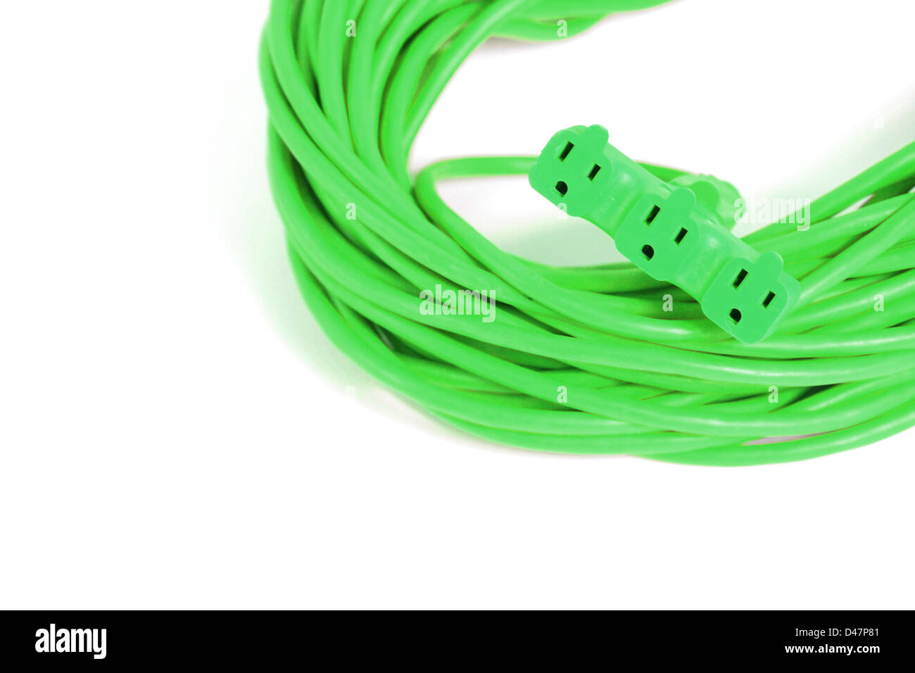 Green Plug isolated on white in the studio Stock Photo - Alamy