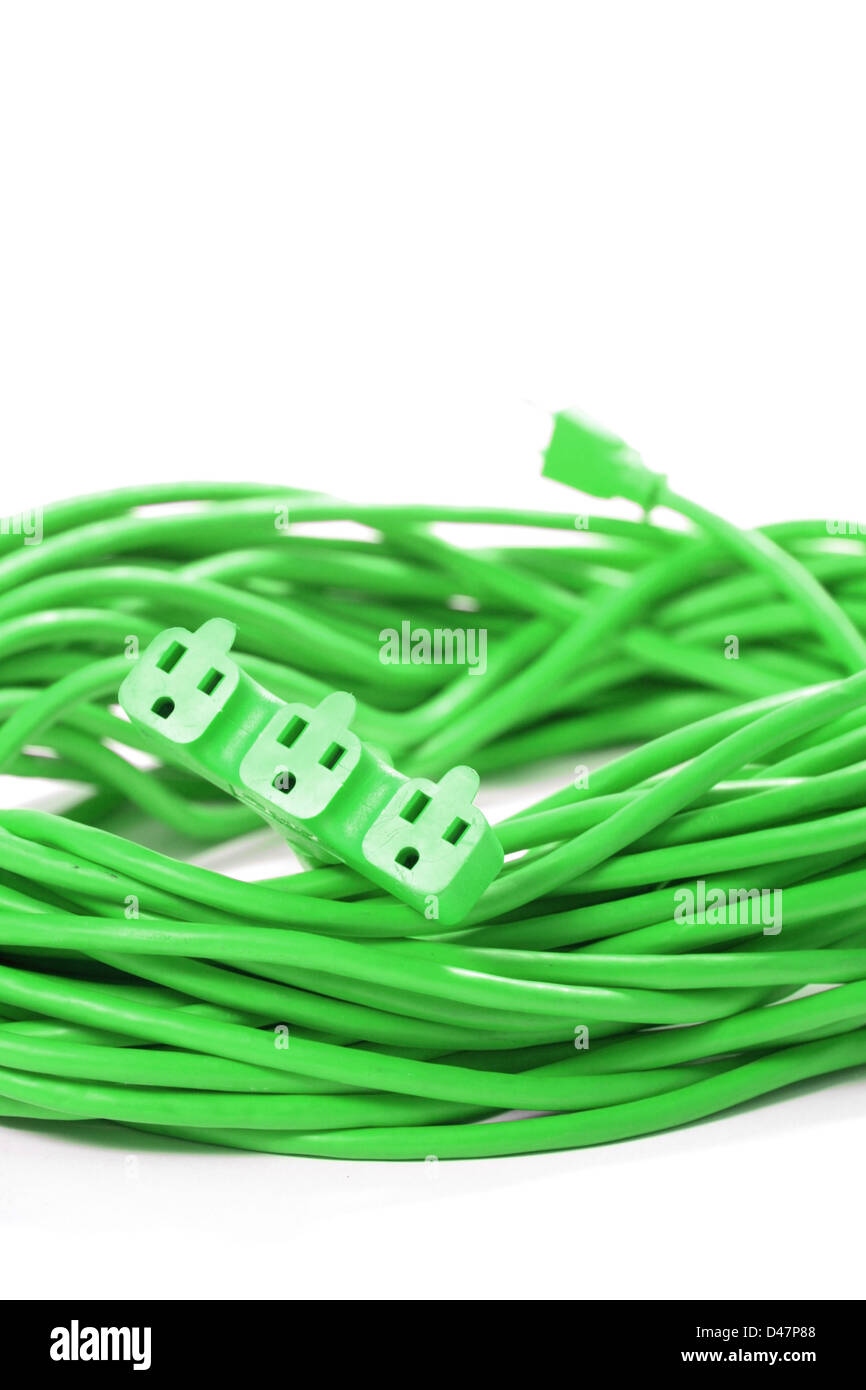 Green Plug isolated on white in the studio Stock Photo - Alamy
