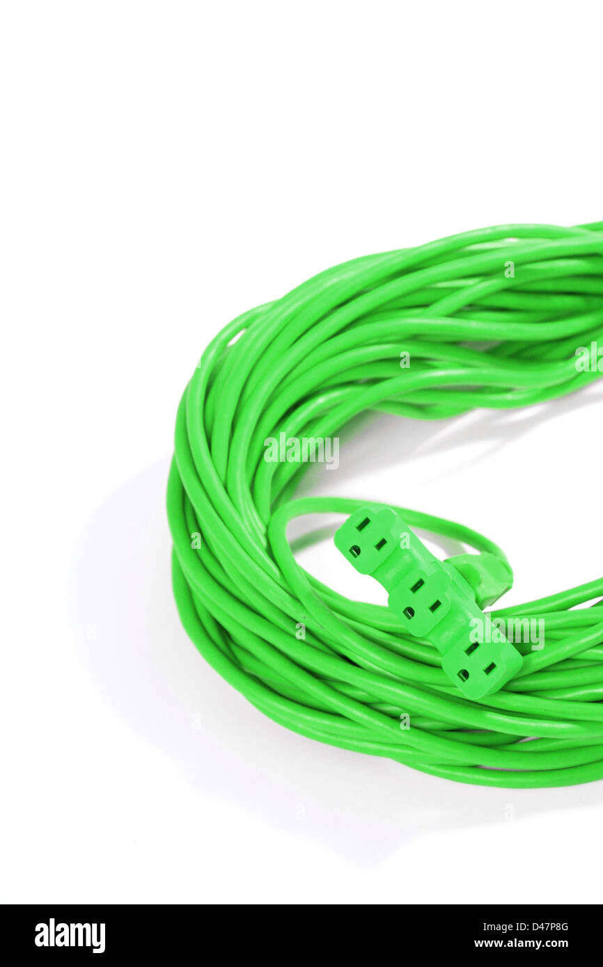 Green Plug isolated on white in the studio Stock Photo - Alamy