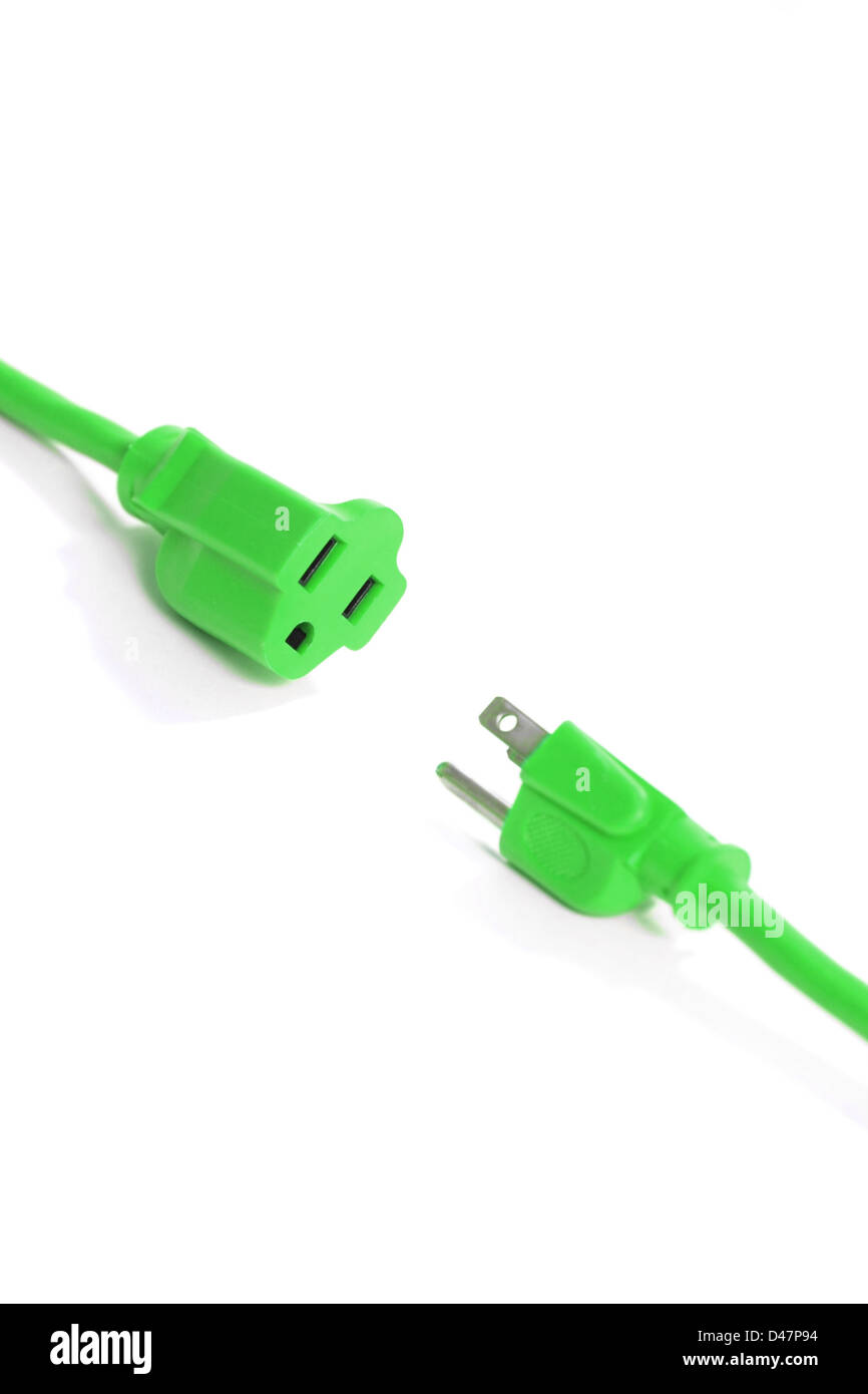 Green Plug isolated on white in the studio Stock Photo - Alamy