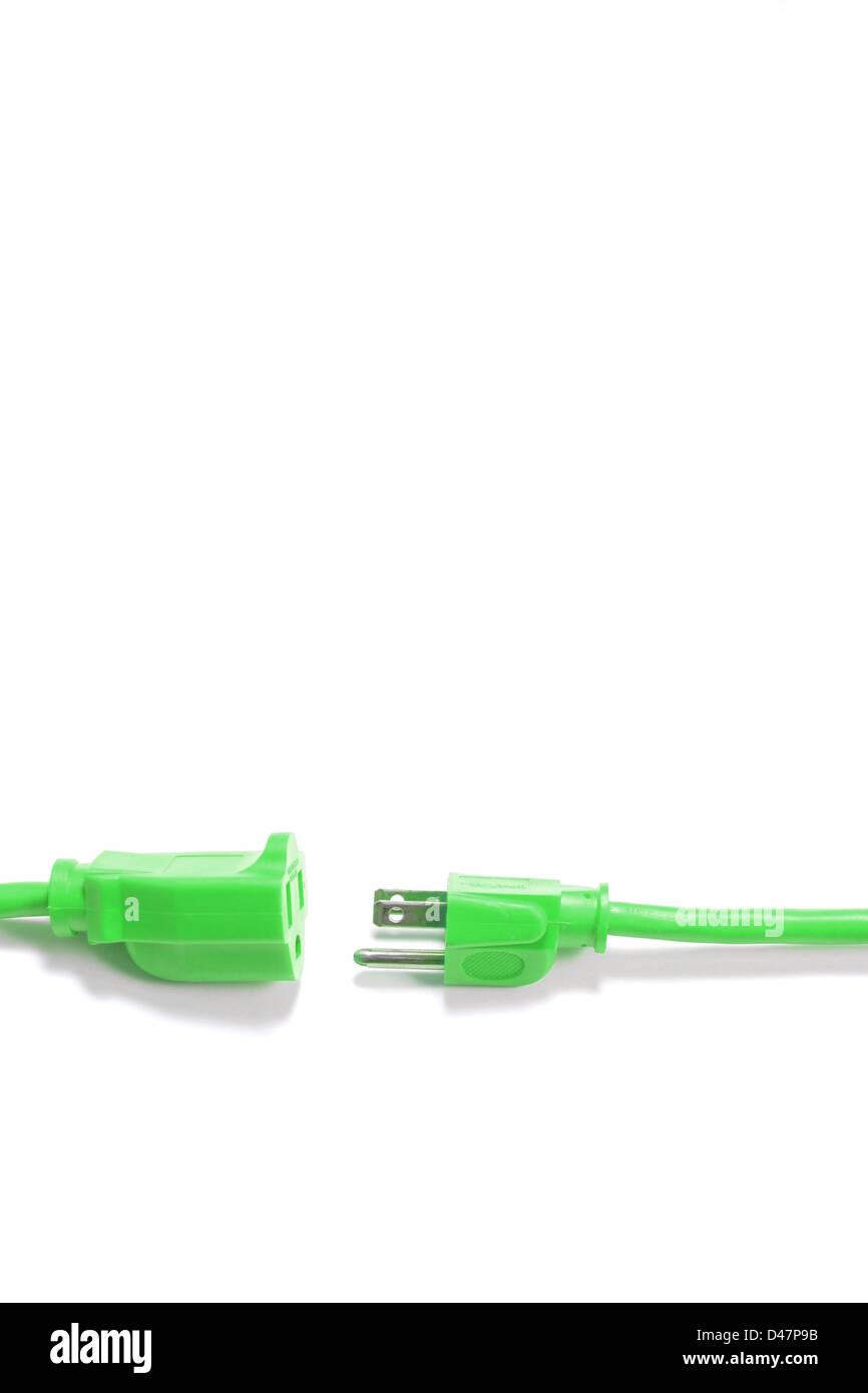 Green Plug isolated on white in the studio Stock Photo - Alamy