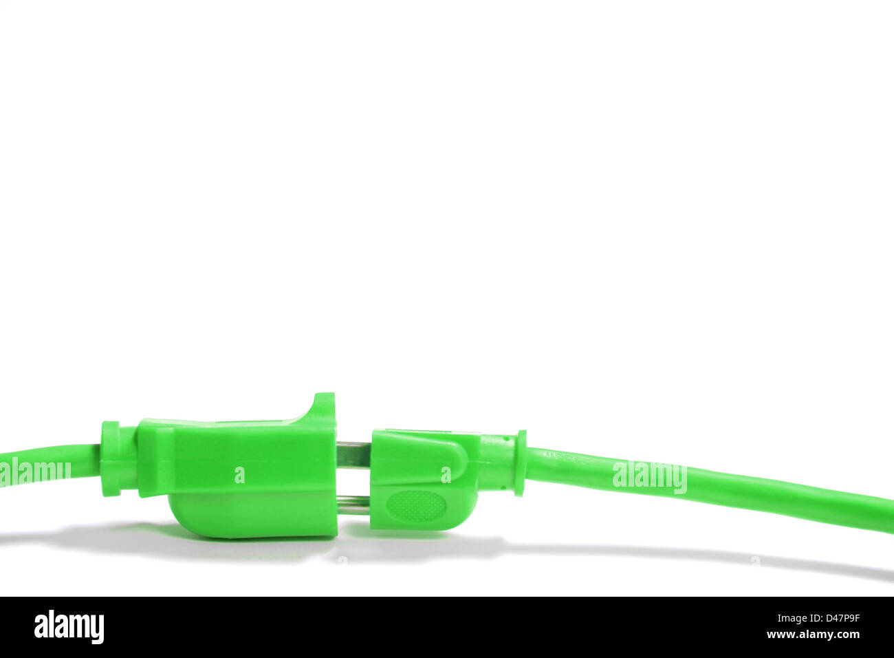 Green Plug isolated on white in the studio Stock Photo - Alamy