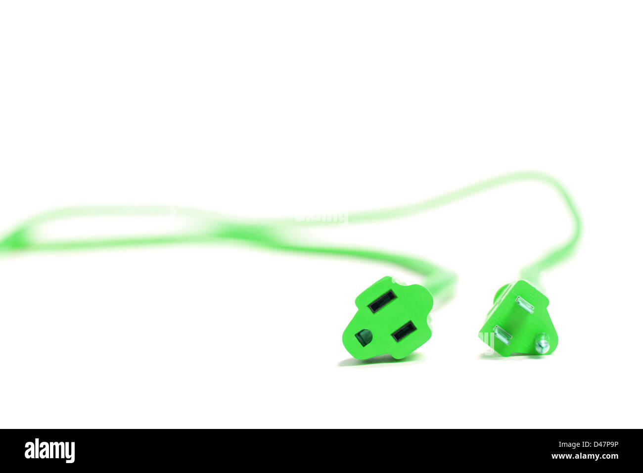 Green Plug isolated on white in the studio Stock Photo - Alamy