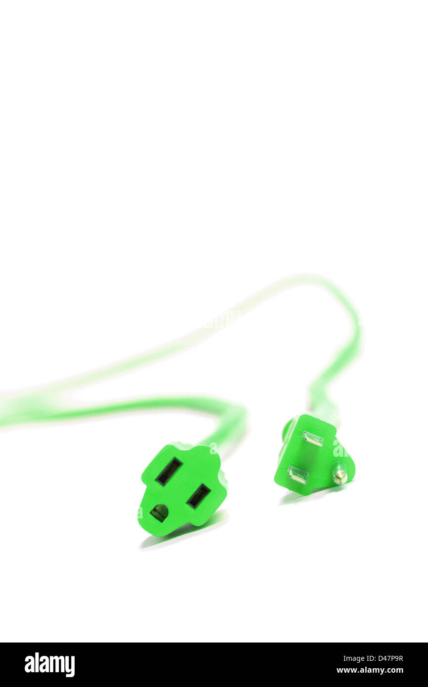 Green Plug isolated on white in the studio Stock Photo - Alamy