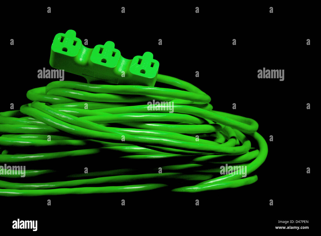 Green Plug isolated on white in the studio Stock Photo - Alamy