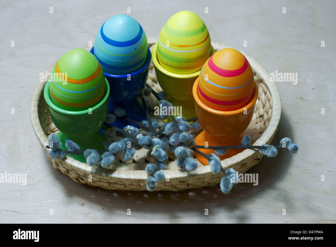 catkins and easter eags Stock Photo - Alamy