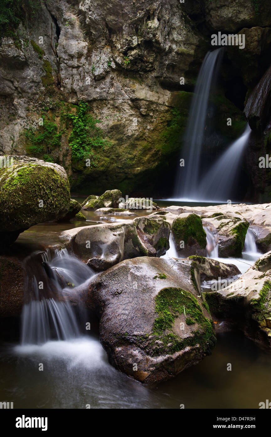 Small waterfalls in the forest Stock Photo - Alamy