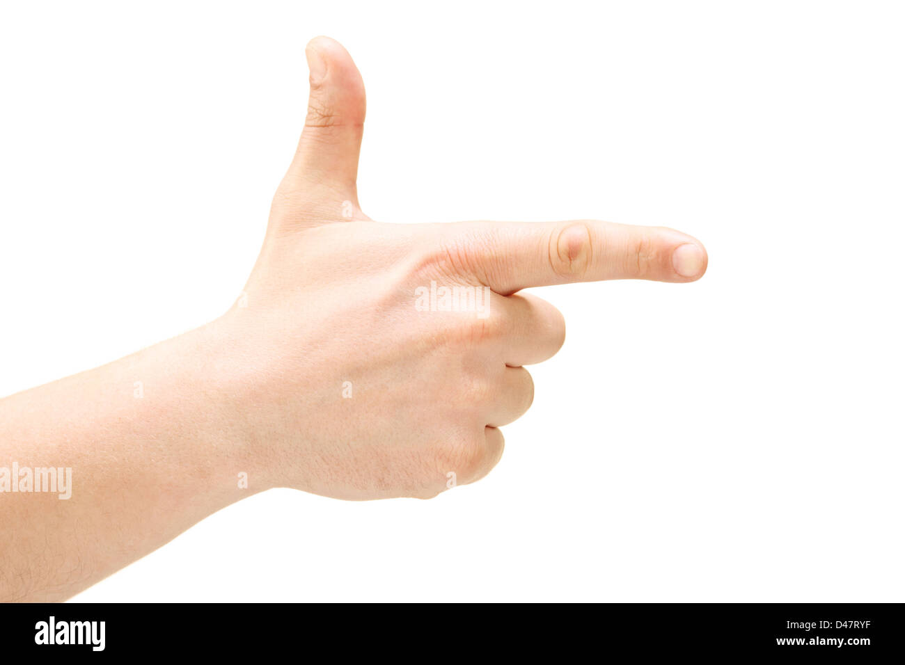 Finger pointing palm hi-res stock photography and images - Alamy