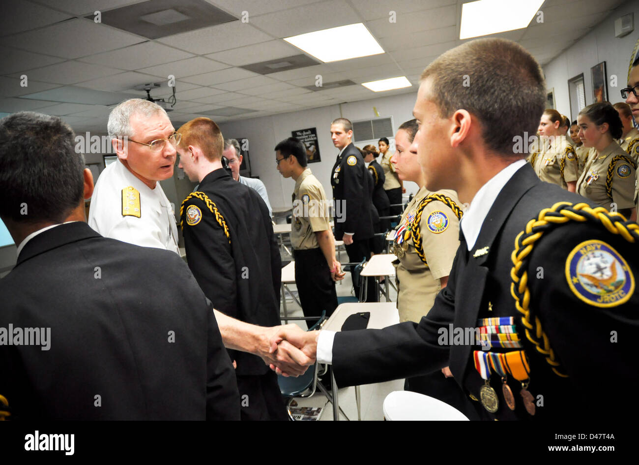 The commander of Naval Sea Systems Command meets with Providence High ...