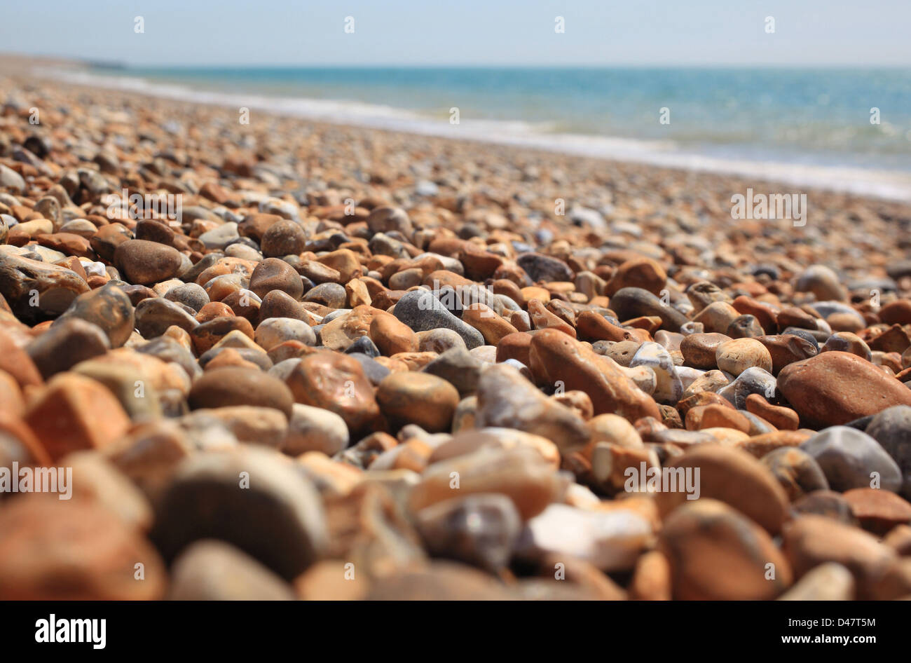 Pebbles on the beach at Hythe, near Folkestone, Kent, England, UK Stock ...