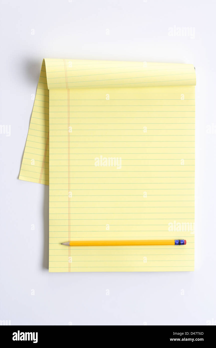 Blank legal pad with pencil Stock Photo - Alamy