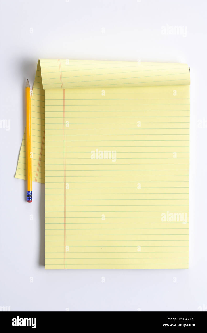 Blank legal pad with pencil Stock Photo - Alamy