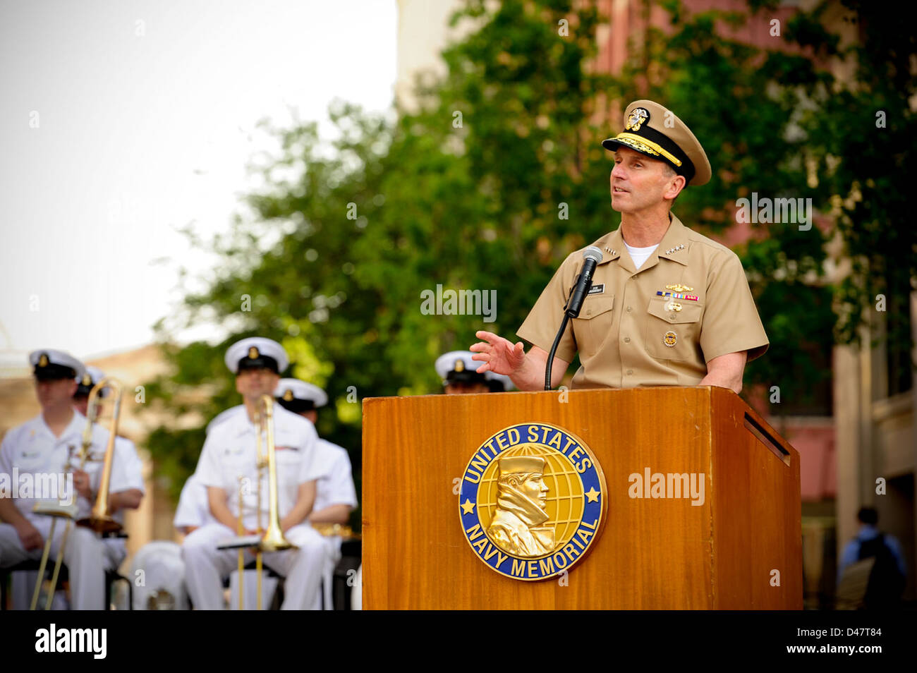The CNO speaks at the Sailor of the Year pinning ceremony at the U.S ...